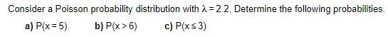Solved Consider a Poisson probability distribution with | Chegg.com