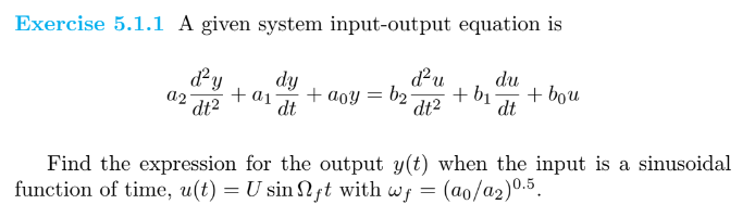 Solved Exercise 5 1 1 A Given System Input Output Equation