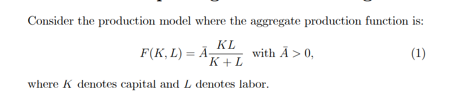 Solved Consider the production model where the aggregate | Chegg.com