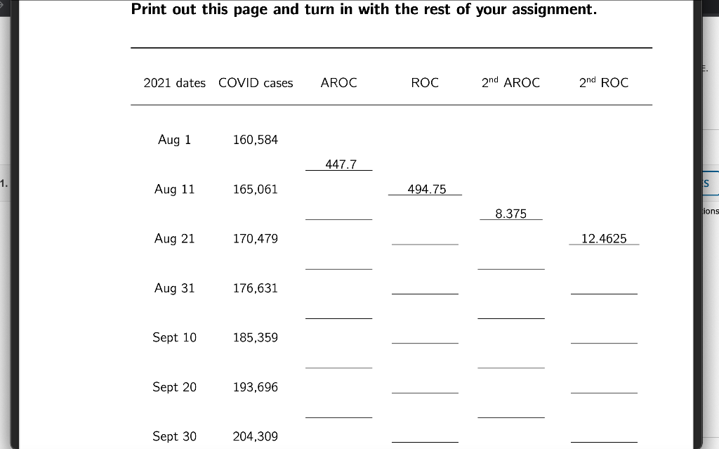 Solved 1. 1. Print out the last page of this document and | Chegg.com