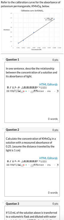 Solved Calibration curve for KMnO4 1.4 1.2 у-1480х-0.03 ク R | Chegg.com