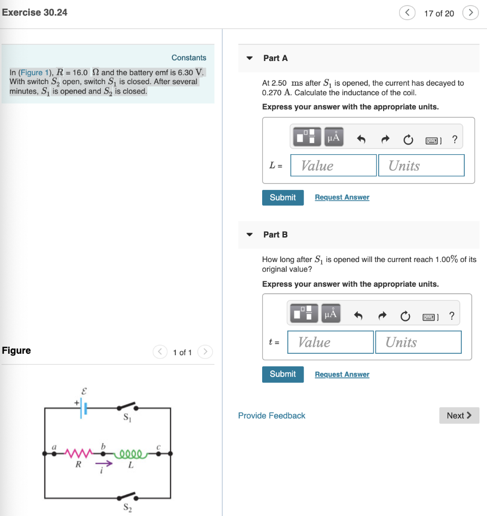 Solved Exercise 30.24 17 of 20> Constants Part A In (Figure | Chegg.com