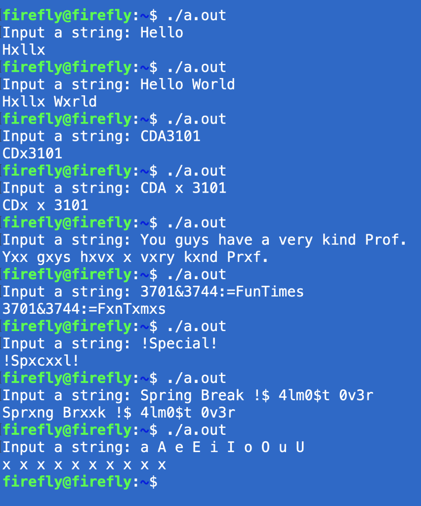 Solved Write Arm Program Takes String Input Outputs String Replaces Vowels Input String X