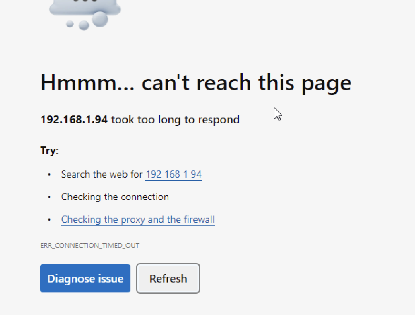 Solved Hmmm... can't reach this page192.168.1.94 ﻿took too | Chegg.com