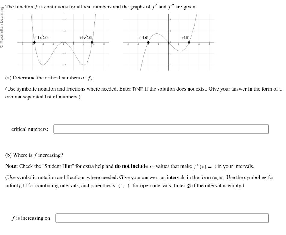 Solved The function f is continuous for all real numbers and | Chegg.com