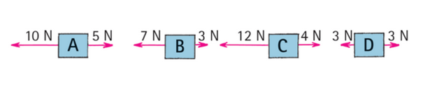 Solved Rank the net forces on the blocks from least to most | Chegg.com