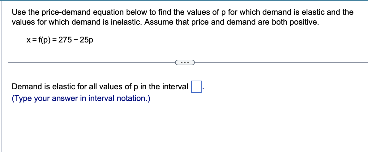 Solved Use the price-demand equation below to find the | Chegg.com