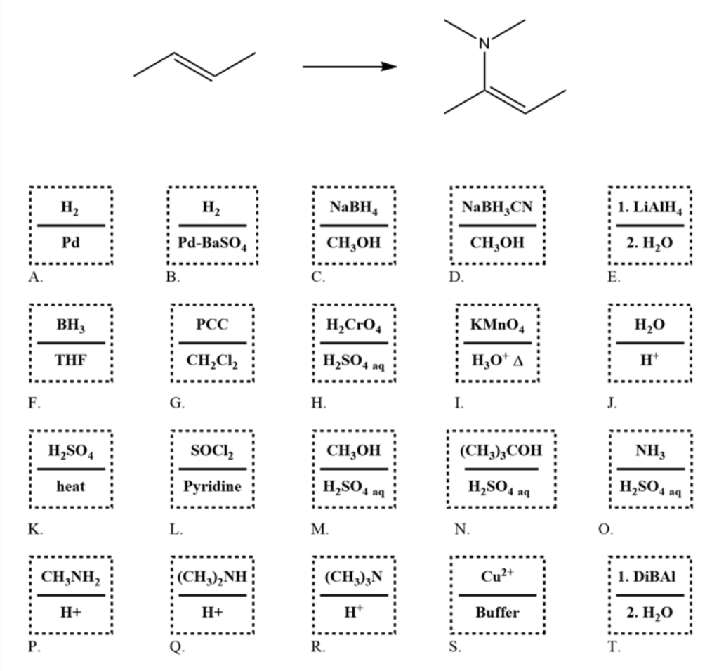 Solved Using the reagent list provided, provide a sequence | Chegg.com
