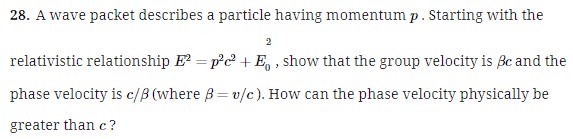 Solved A wave packet describes a particle having momentum p. | Chegg.com