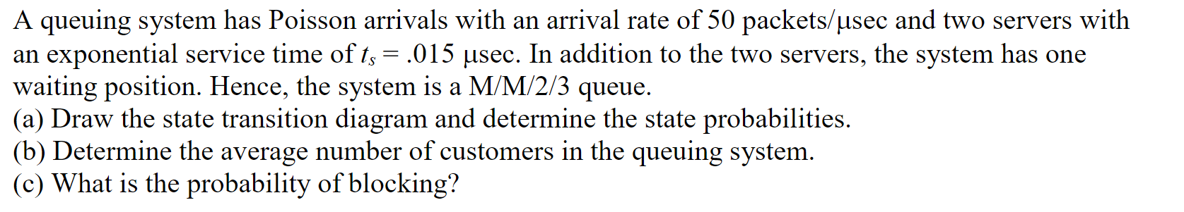 Solved A queuing system has Poisson arrivals with an arrival | Chegg.com