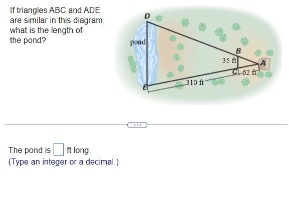 Solved If triangles ABC and ADE are similar in this diagram, | Chegg.com