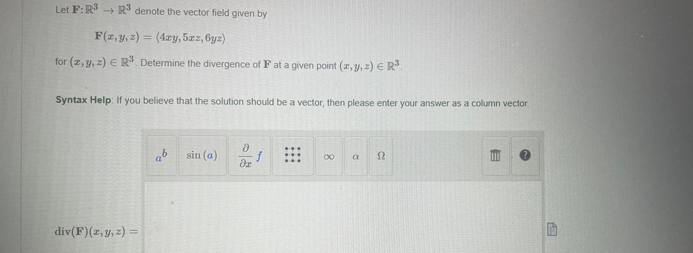 Solved Let F:R3→R3 denote the vector field given by | Chegg.com