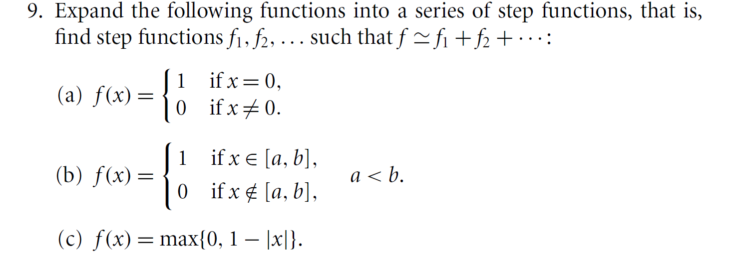 Solved 9. Expand the following functions into a series of | Chegg.com
