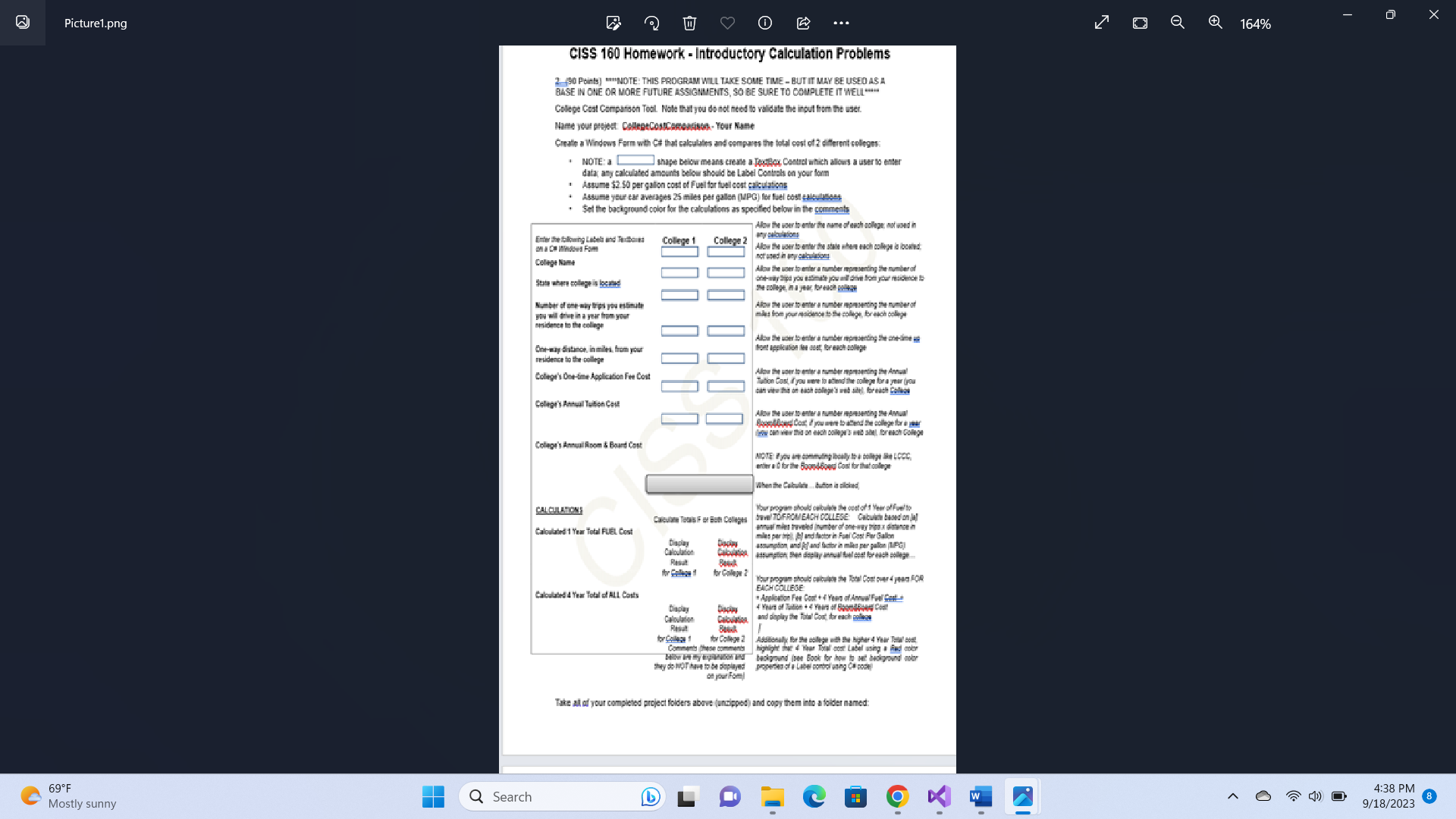 Solved Ciss 160 Homework Introductory Calculation Problems