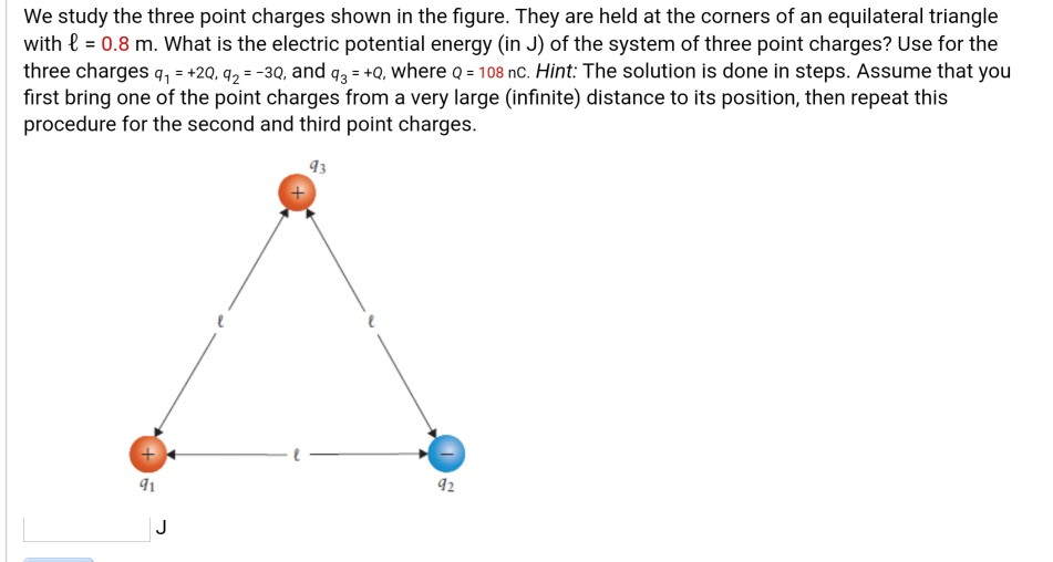 Solved We study the three point charges shown in the figure. | Chegg.com