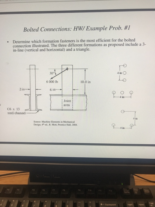 Solved Bolted Connections: HW/ Example Prob. #1 Determine | Chegg.com