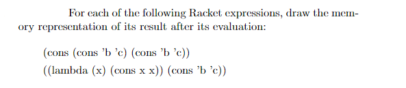 Solved For Each Of The Following Racket Expressions Draw 