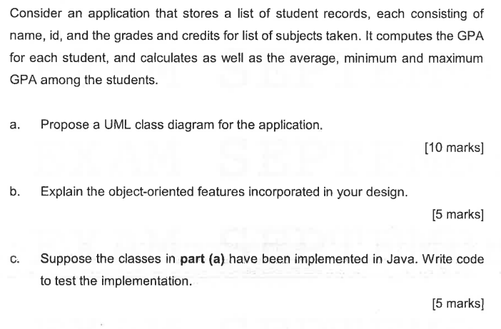 Solved Consider an application that stores a list of student | Chegg.com