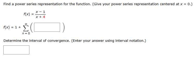 Solved x=0.Determine the interval of ﻿convergence. (Enter | Chegg.com