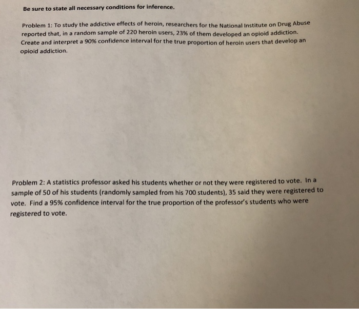 Solved Be sure to state all necessary conditions for | Chegg.com
