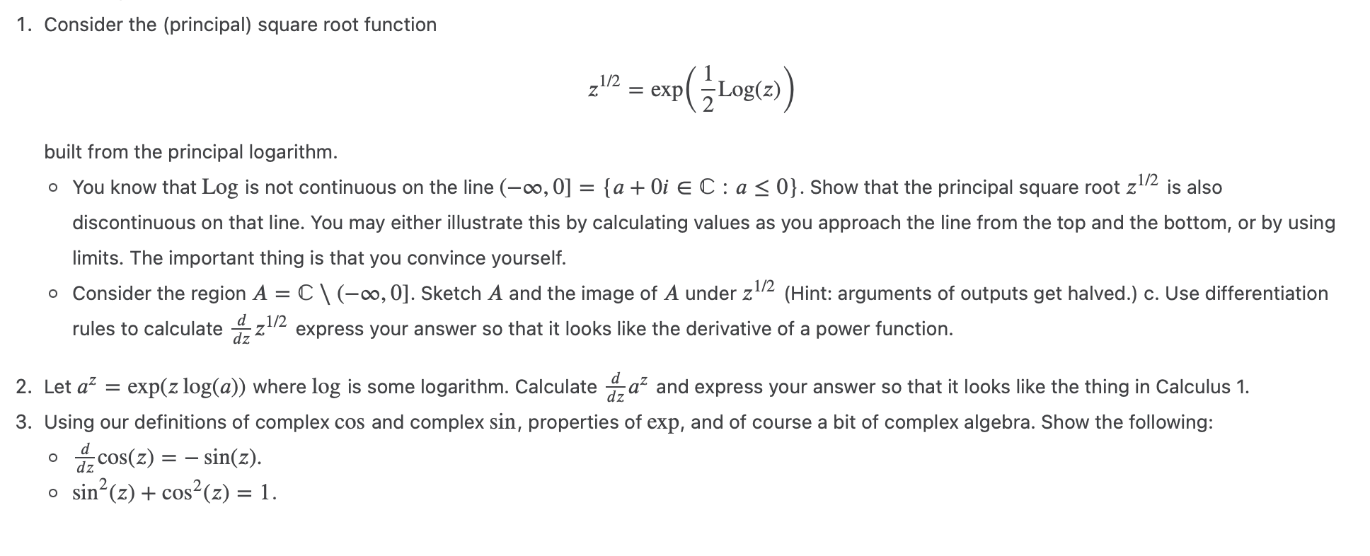 Solved 1. Consider the (principal) square root function | Chegg.com