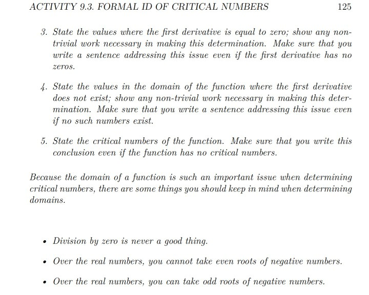 Solved 9.3 Formal Identification of Critical Numbers When | Chegg.com