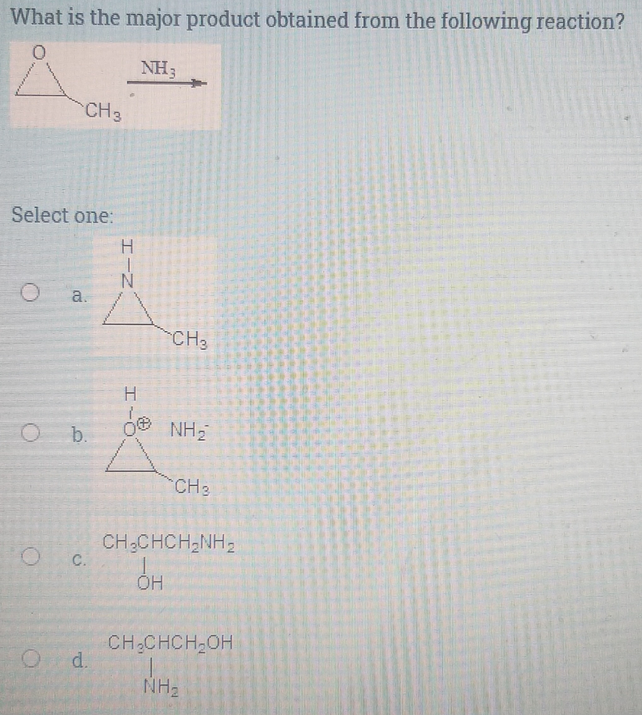 Solved What is the major product obtained from the following | Chegg.com