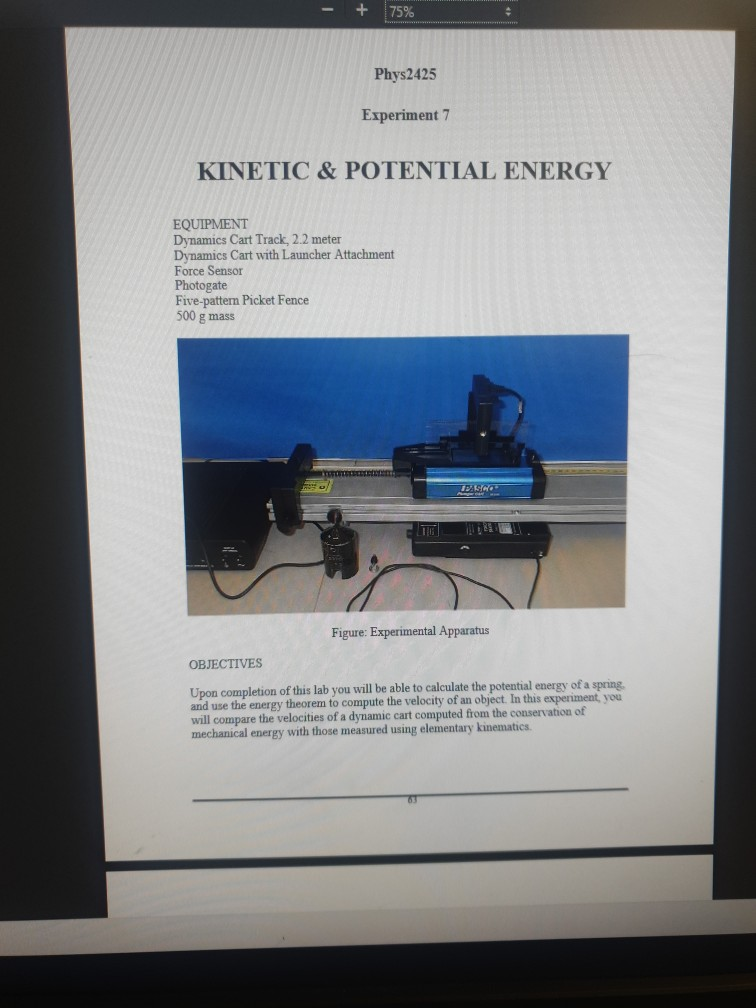 Solved: Phys2425 LAB REPORT FORM KINETIC AND POTENTIAL ENE... | Chegg.com