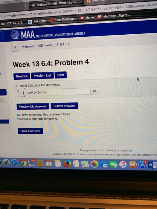 Solved ttps://math-webwork2.unl.edu/webwork2/106/Week 13 | Chegg.com