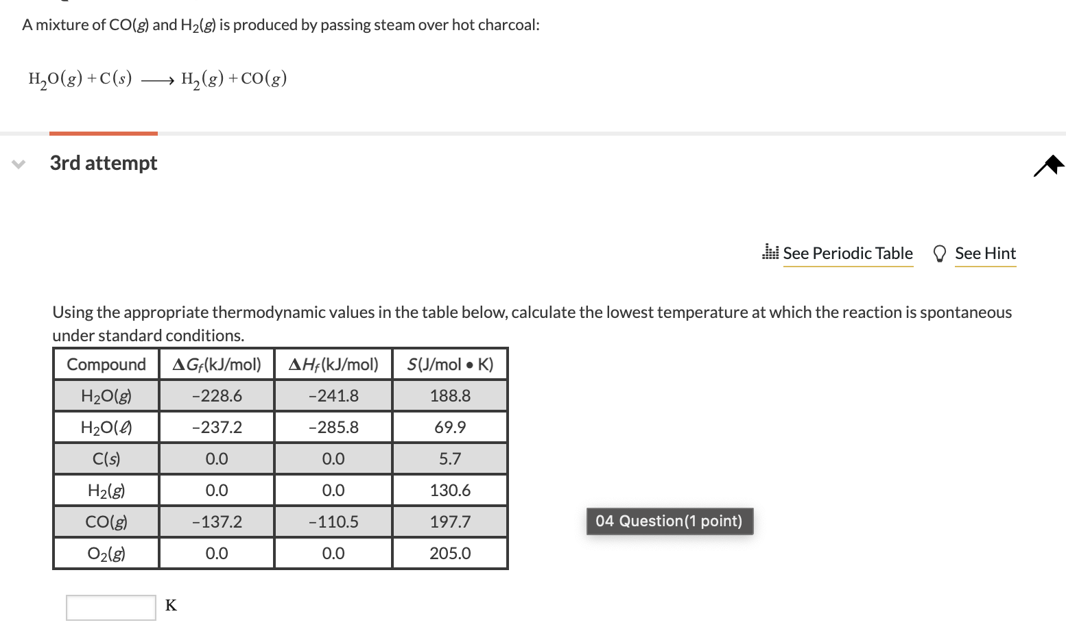 Solved A mixture of CO(g) and H2(g) is produced by passing | Chegg.com