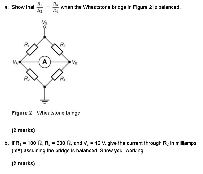 Solved R1 a. Show that R3 = R4 when the Wheatstone bridge in | Chegg.com