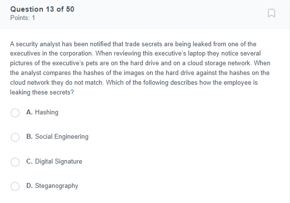 Solved A security analyst has been notified that trade | Chegg.com