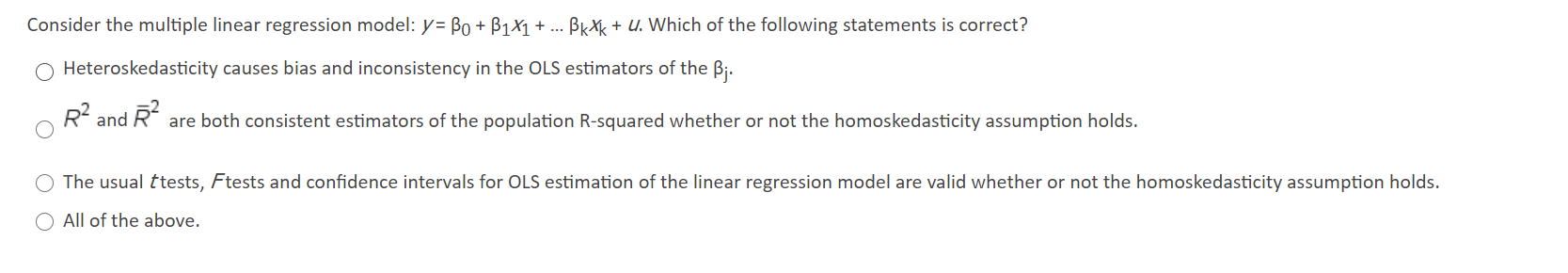 Solved Consider the multiple linear regression model: y= Bo | Chegg.com
