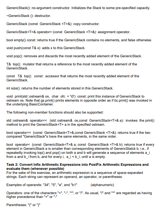 Solved COM 301 Lab 1: Stack Application Statement of Work: | Chegg.com