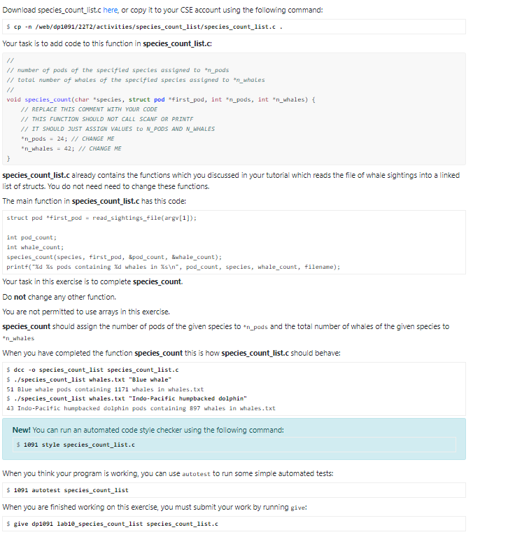 Solved // // Starting code for COMP1511 lab | Chegg.com