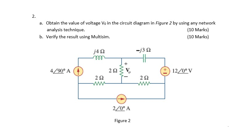 Solved 2. Obtain the value of voltage Vo in the circuit | Chegg.com