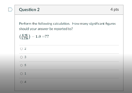 Solved D Question 2 4 pts Perform the following calculation. | Chegg.com