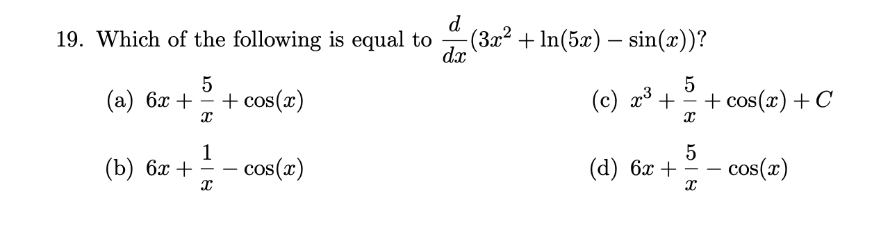 Solved 19. Which of the following is equal to | Chegg.com