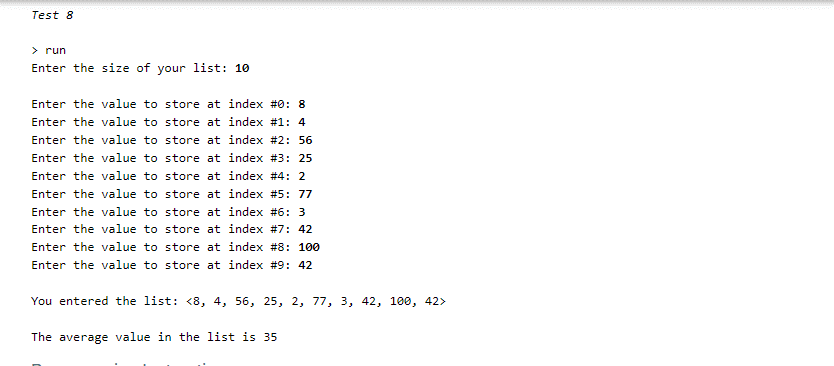 Solved Write a program that prompts the user for a list of | Chegg.com