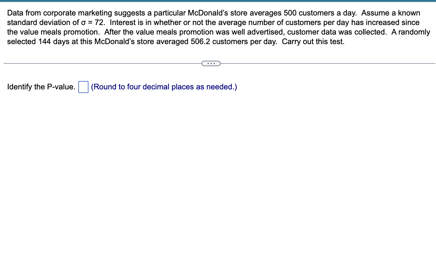 Solved Data from corporate marketing suggests a particular | Chegg.com