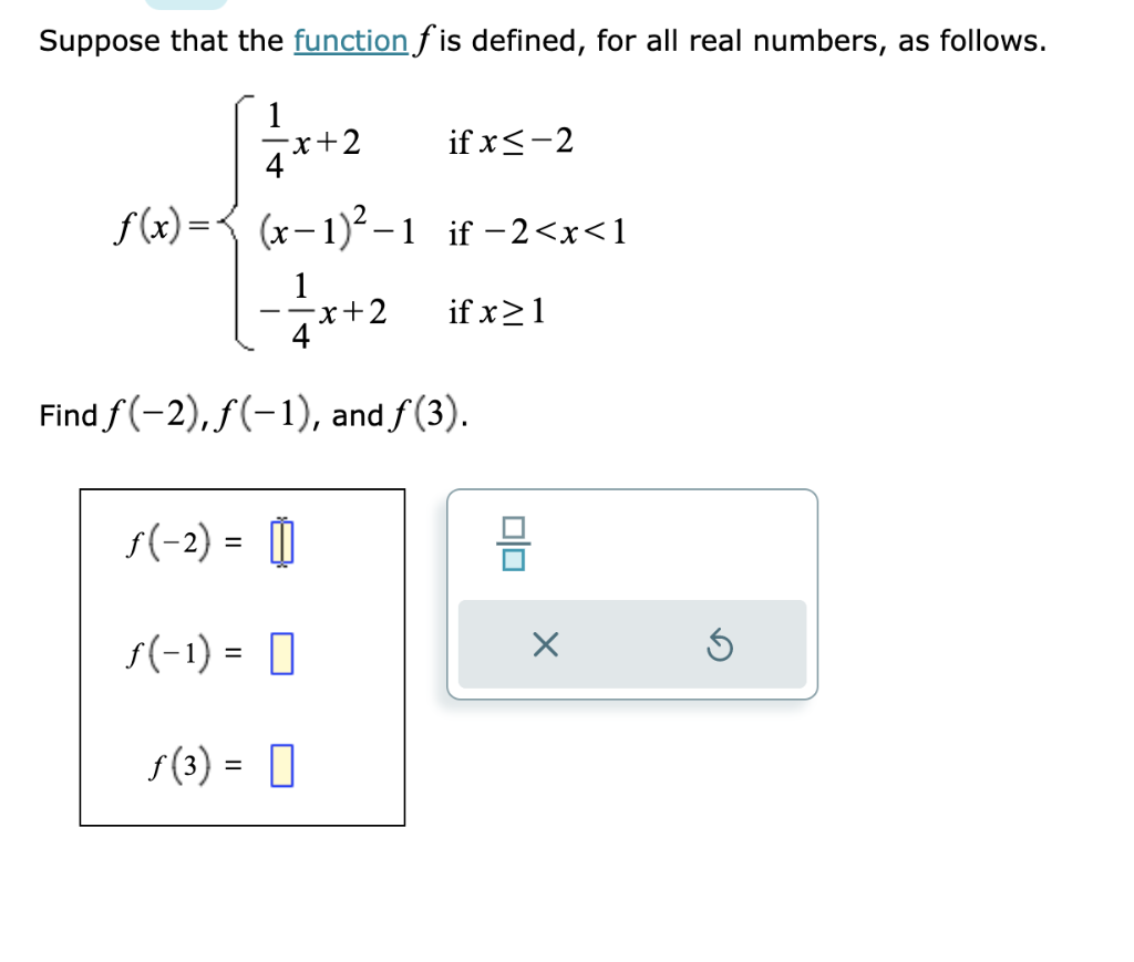 Solved Suppose that the function f is defined, for all real | Chegg.com