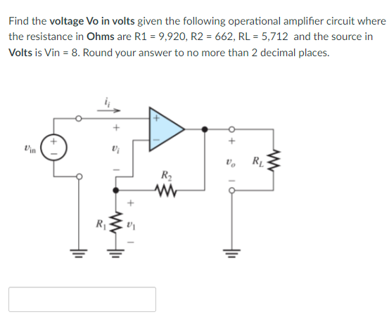 Solved Find the voltage Vo in volts given the following | Chegg.com