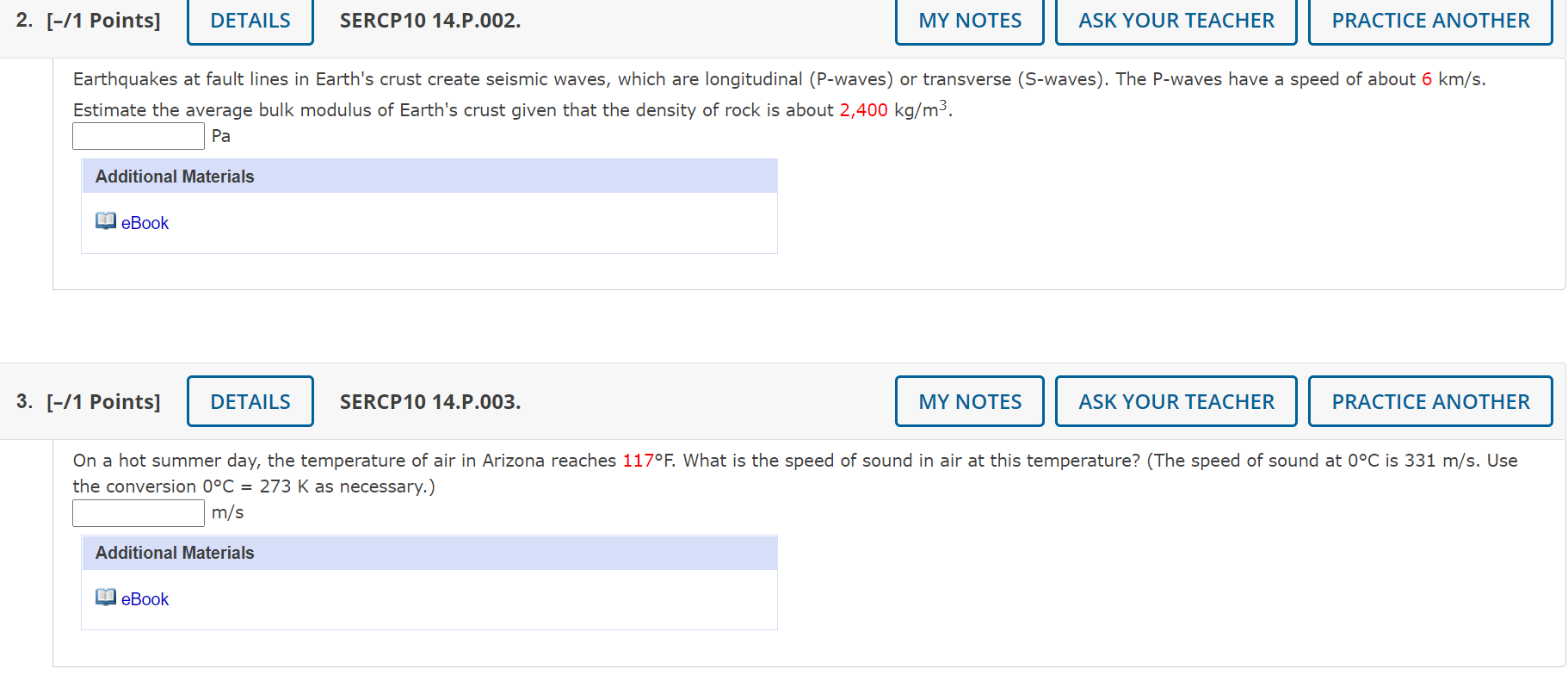 Solved 2 [ 1 Points] Details Sercp10 14 P 002 My Notes