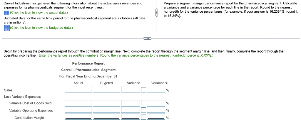 Solved Variable Cost of Goods Sold . . . . . . . . . . \$ | Chegg.com