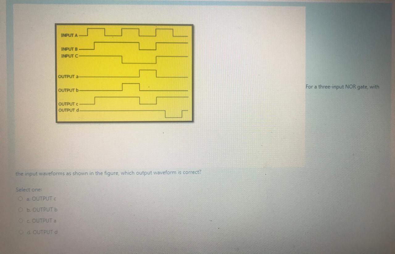 Solved Input A Input B Input C Output For A Three Input Nor 7217