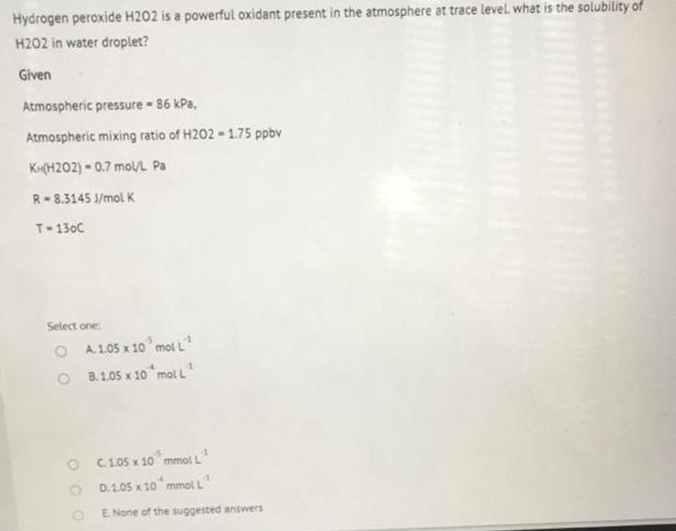 Solved Hydrogen peroxide H202 is a powerful oxidant present | Chegg.com