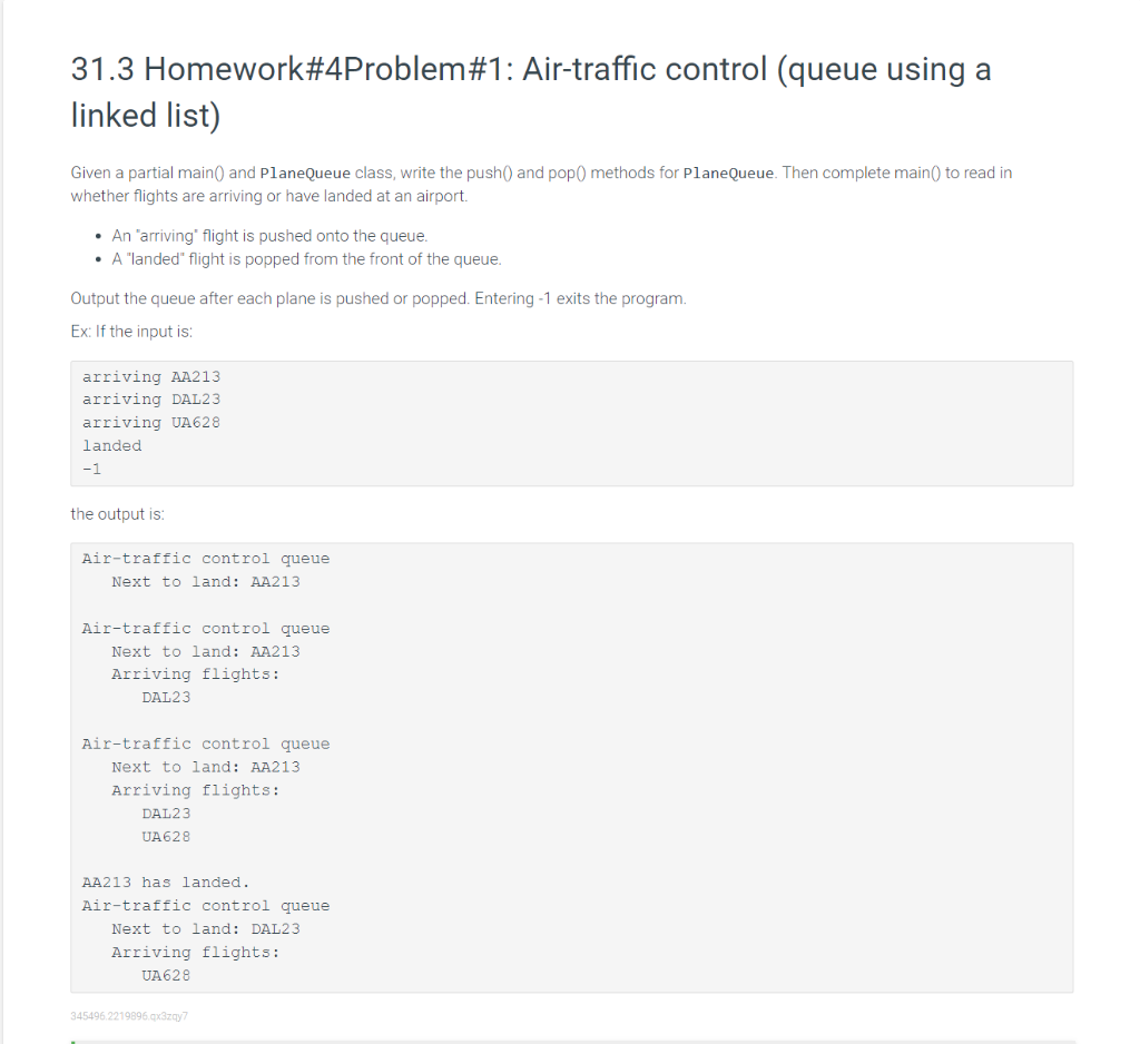 Solved 313 Homework4problem1 Air Traffic Control Queue