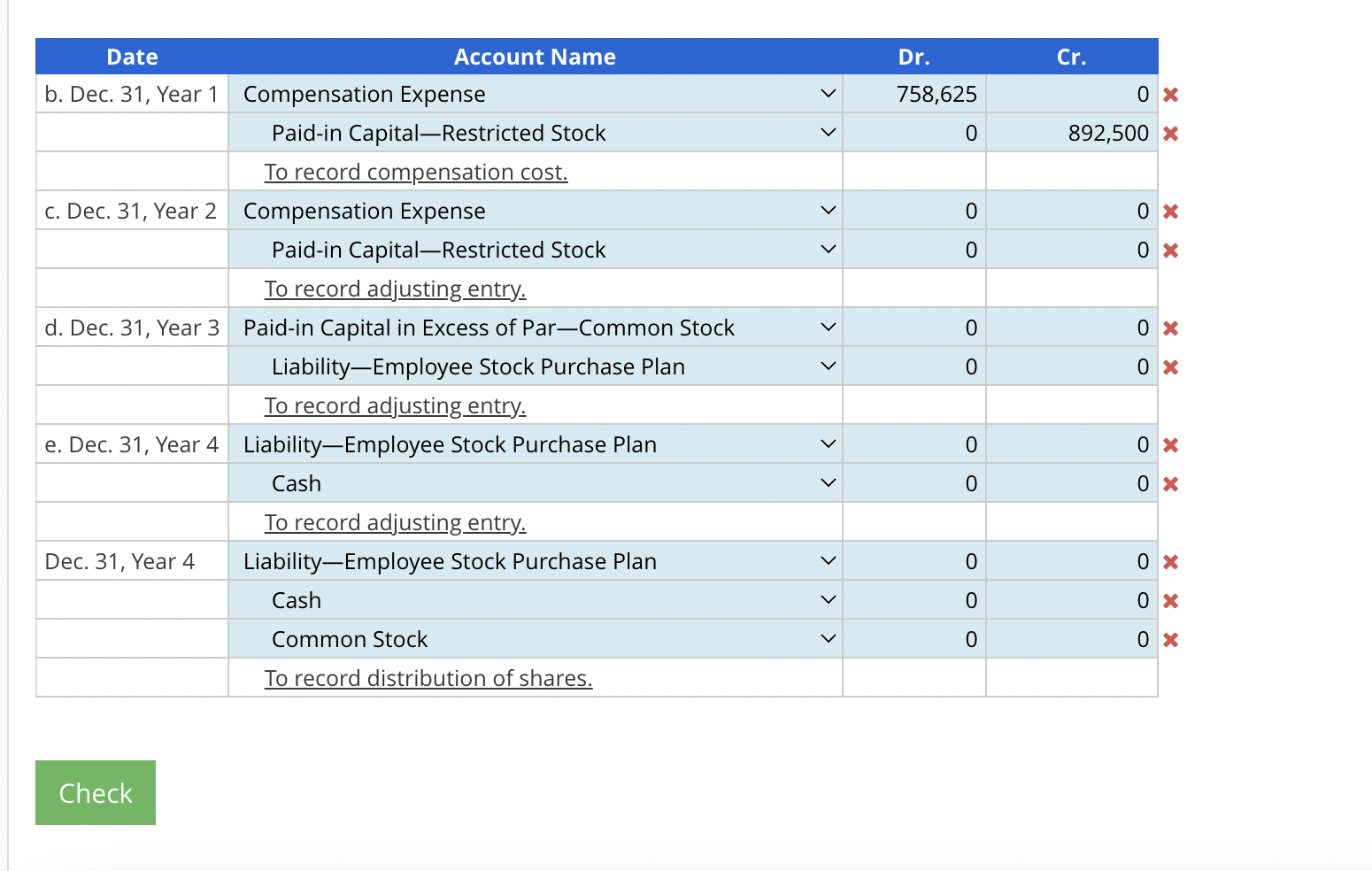 Solved Recording Entries for Restricted Stock Unit Plan with | Chegg.com