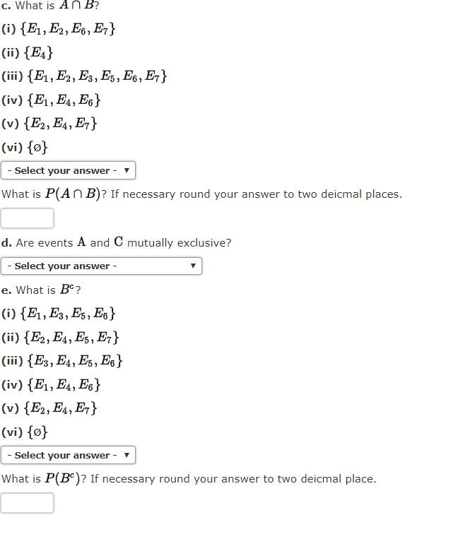 Suppose that we have a sample space SE, E2, E3, EA, | Chegg.com