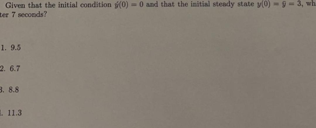 Solved Problem #1 (20 Marks) For the following first order | Chegg.com